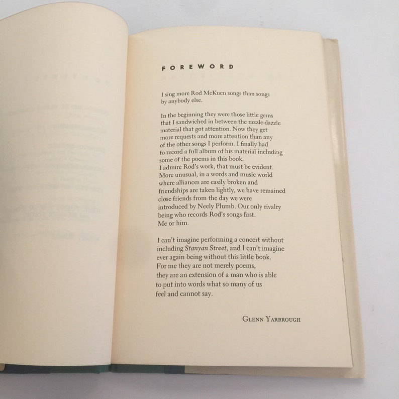 Stanyan Street & Other Sorrows by Rod Mckuen 1960s Poetry - Etsy