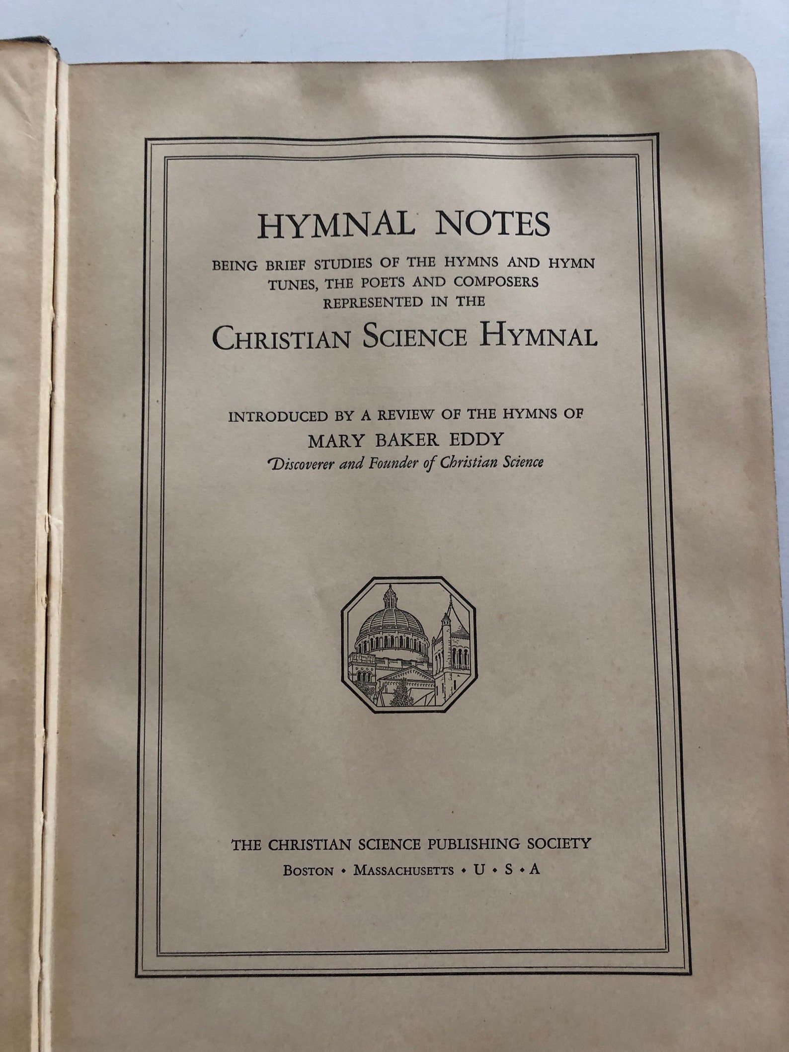 Hymnal Notes for Use With Christian Science Hymnal Mary Baker | Etsy