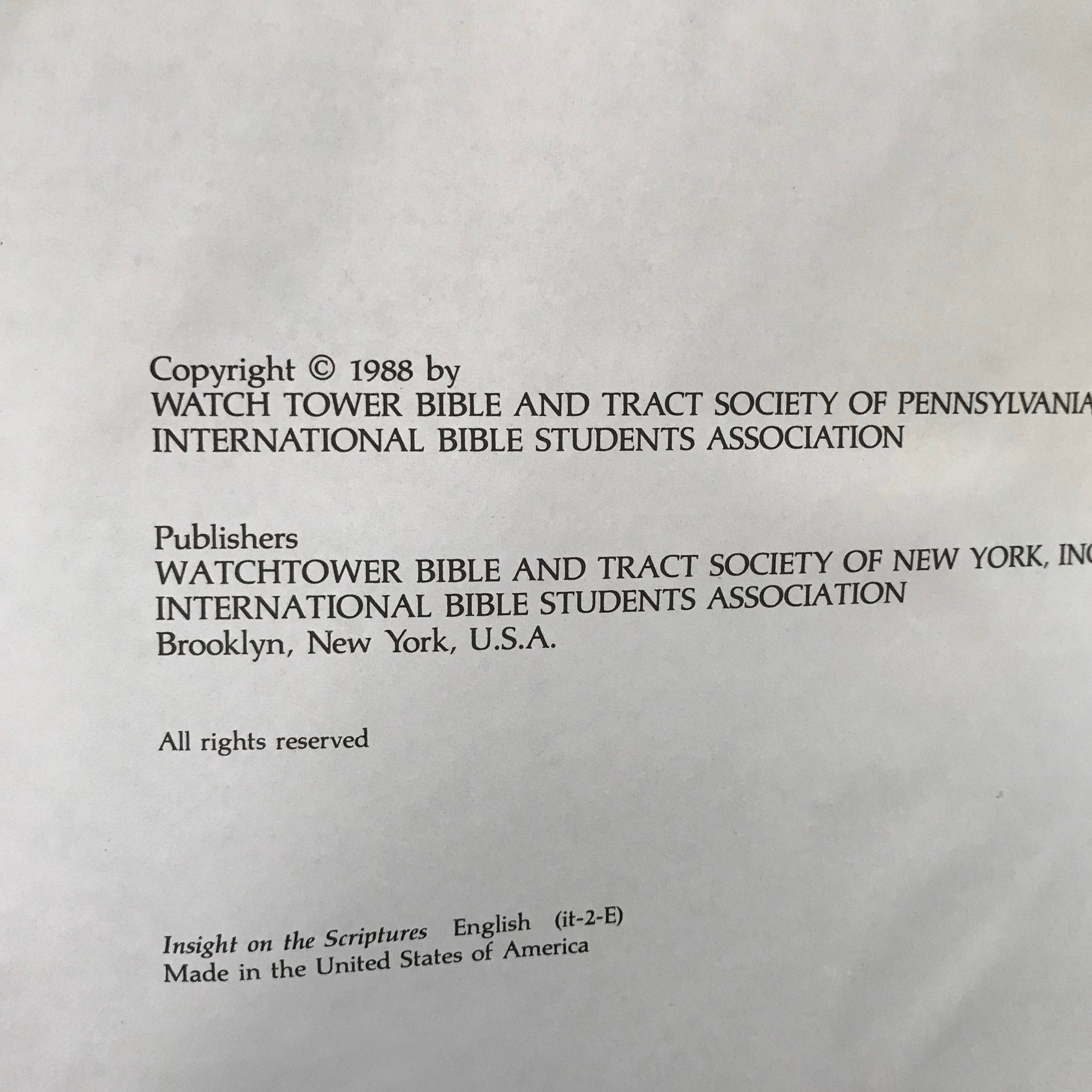 Insight on the Scriptures: Volume 2 Jehovah Watch Tower - Etsy