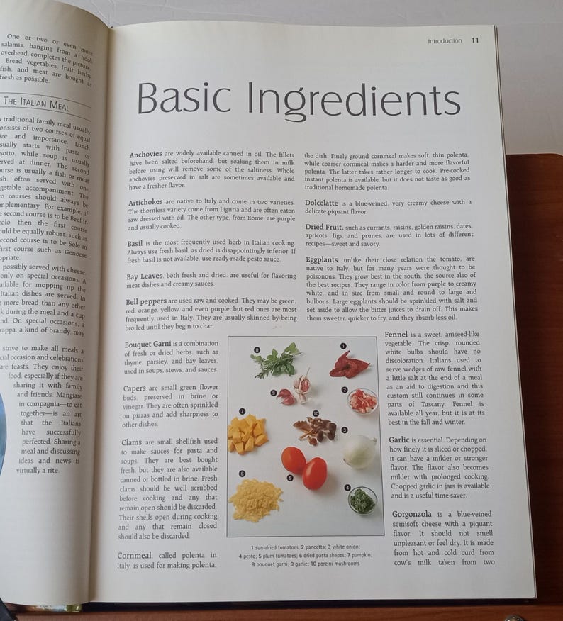 Classic Italian Recipes Cookbook Illustrated First Edition Cookbook ...