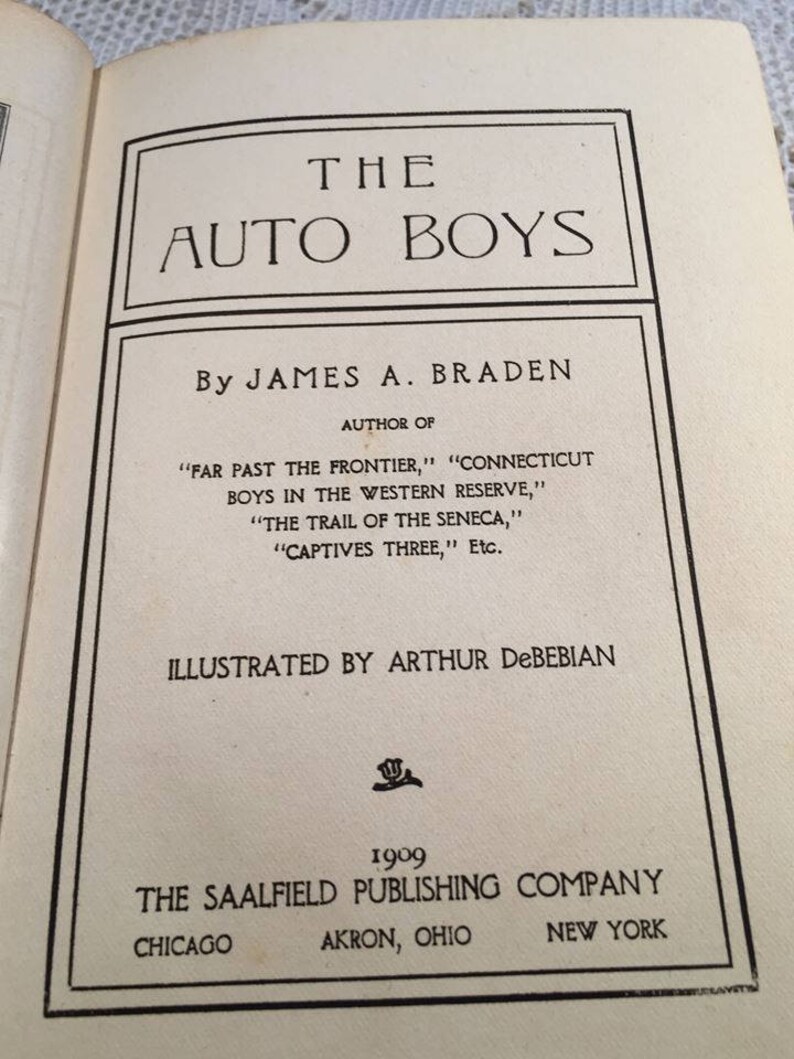 The Auto Boys 1909 James A Braden Collectible Childrens Books - Etsy