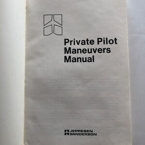 Private Pilot Maneuvers Manual Jeppesen Sanderson 1985 - Etsy