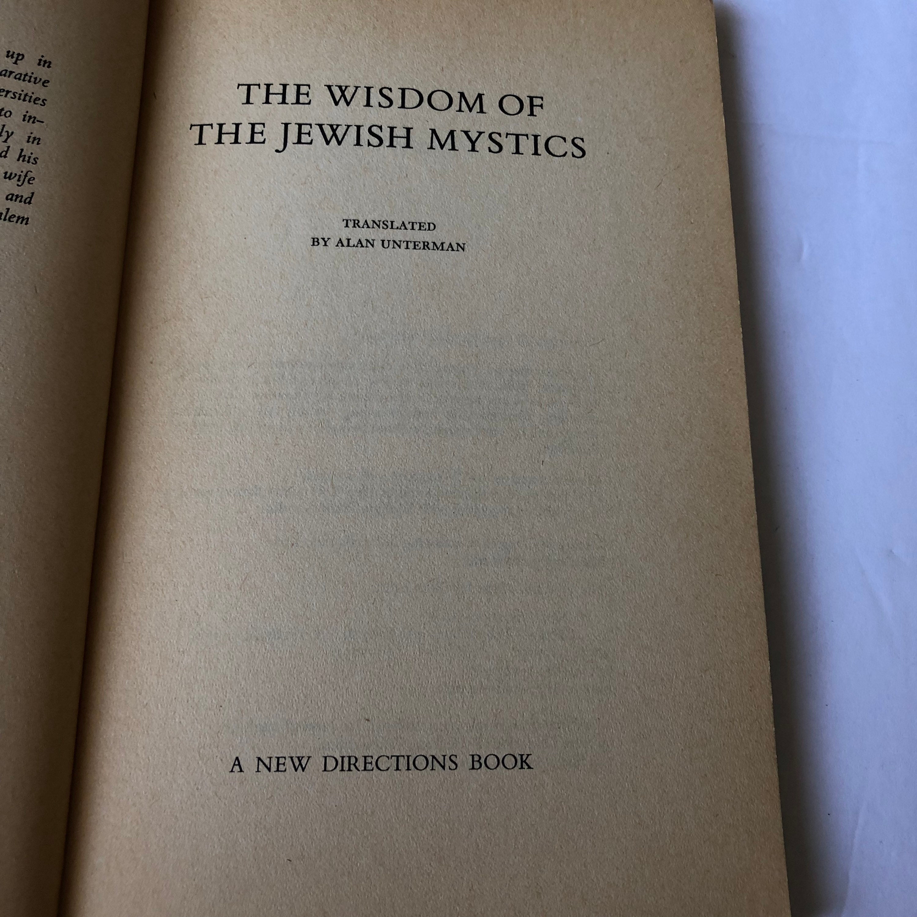 The Wisdom of the Jewish Mystics by Alan Unterman 1976 - Etsy