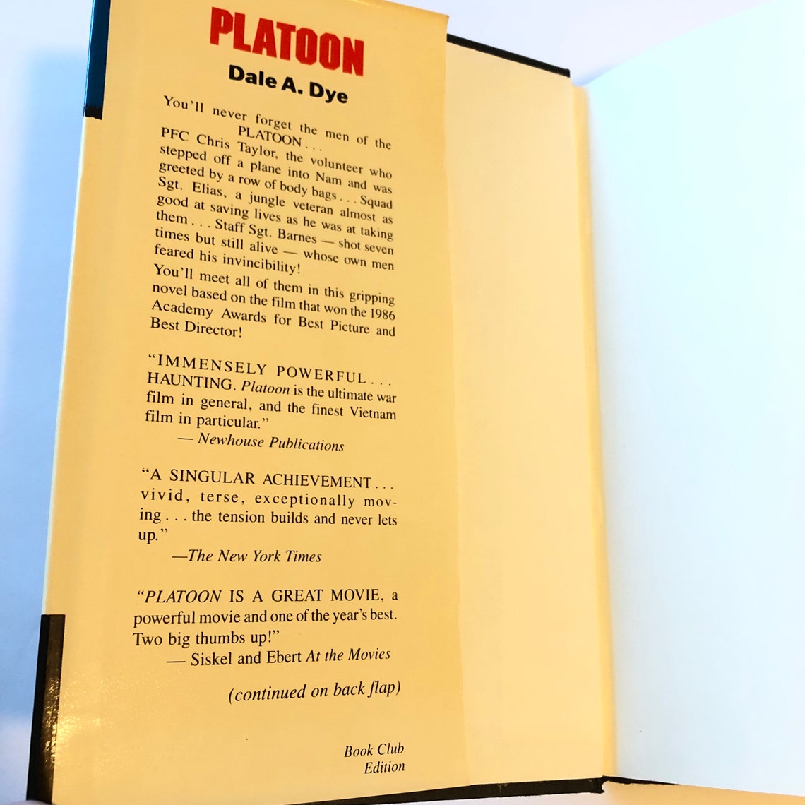 Platoon by Dale A Dye Book 1986 - Etsy
