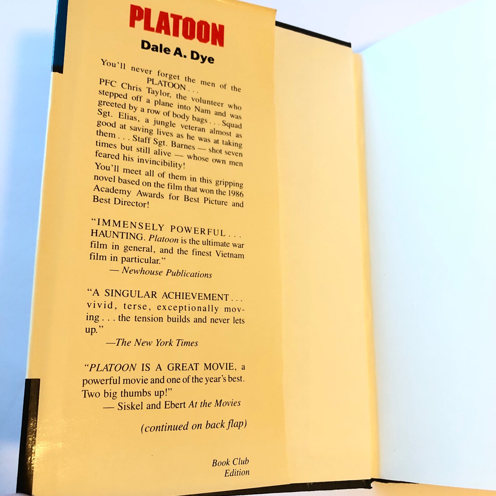 Platoon by Dale A Dye Book 1986 - Etsy