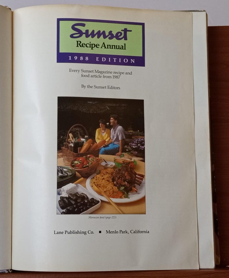 Sunset Recipe Annual 1988: Vintage Cookbook - Etsy