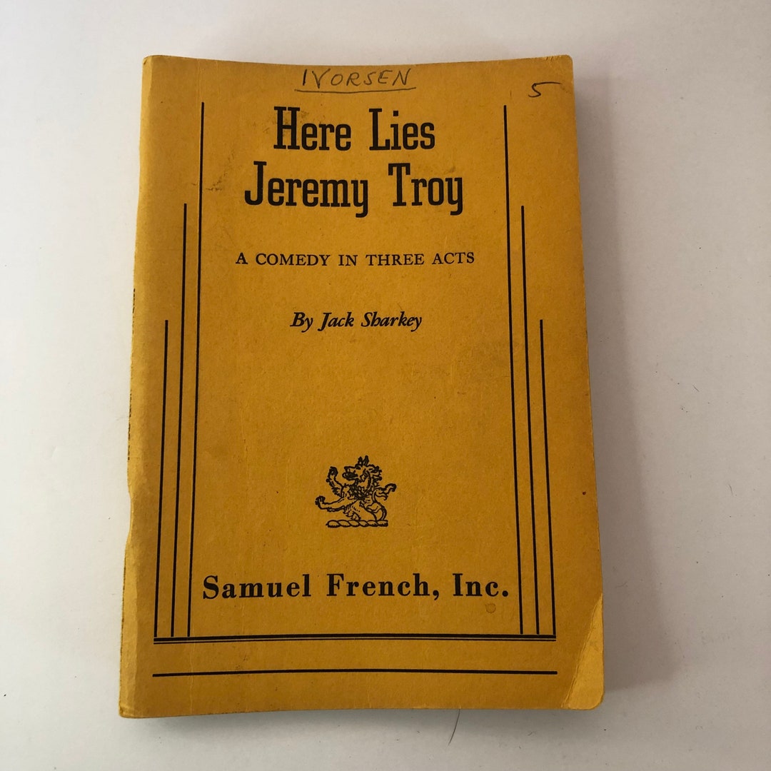 Here Lies Jeremy Troy by Jack Sharkey Play Script - Etsy