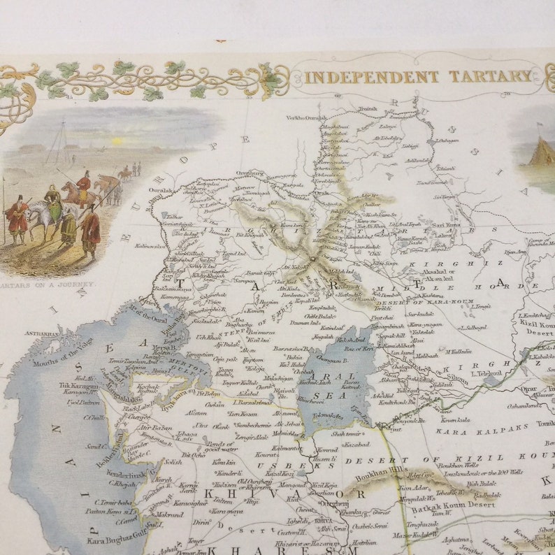 Independent Tartary Map Antique Map Art Print Tallis Archival - Etsy