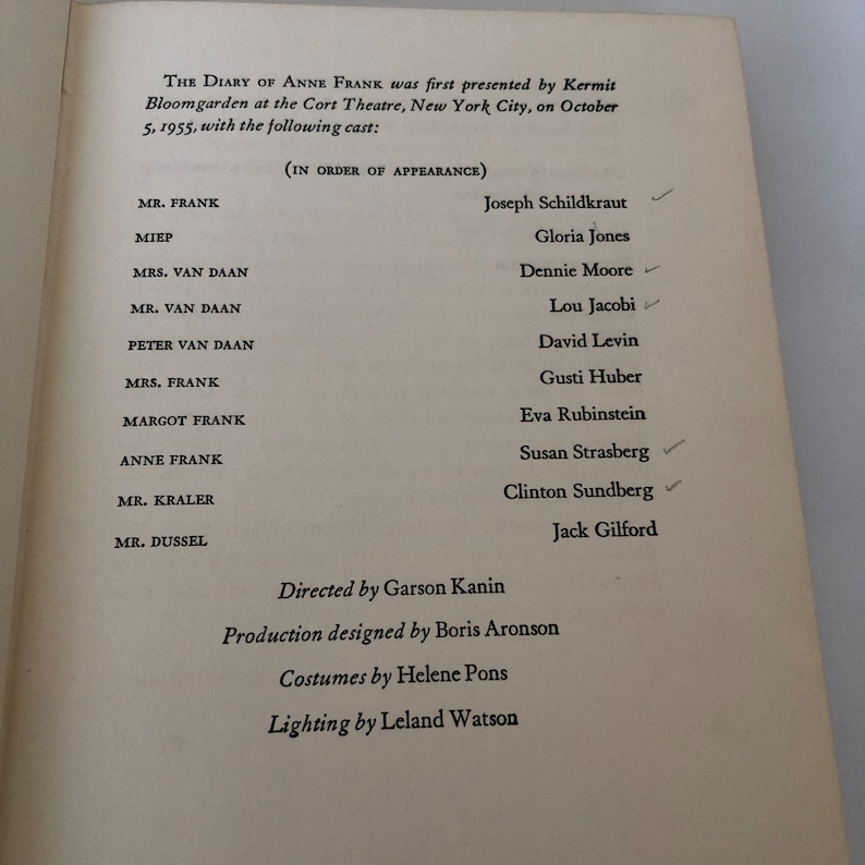 The Diary of Anne Frank Dramatized by Frances Goodrich and Albert ...