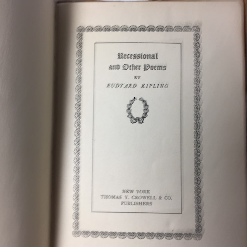 Recessional and Other Poems by Rudyard Kipling Collectible - Etsy