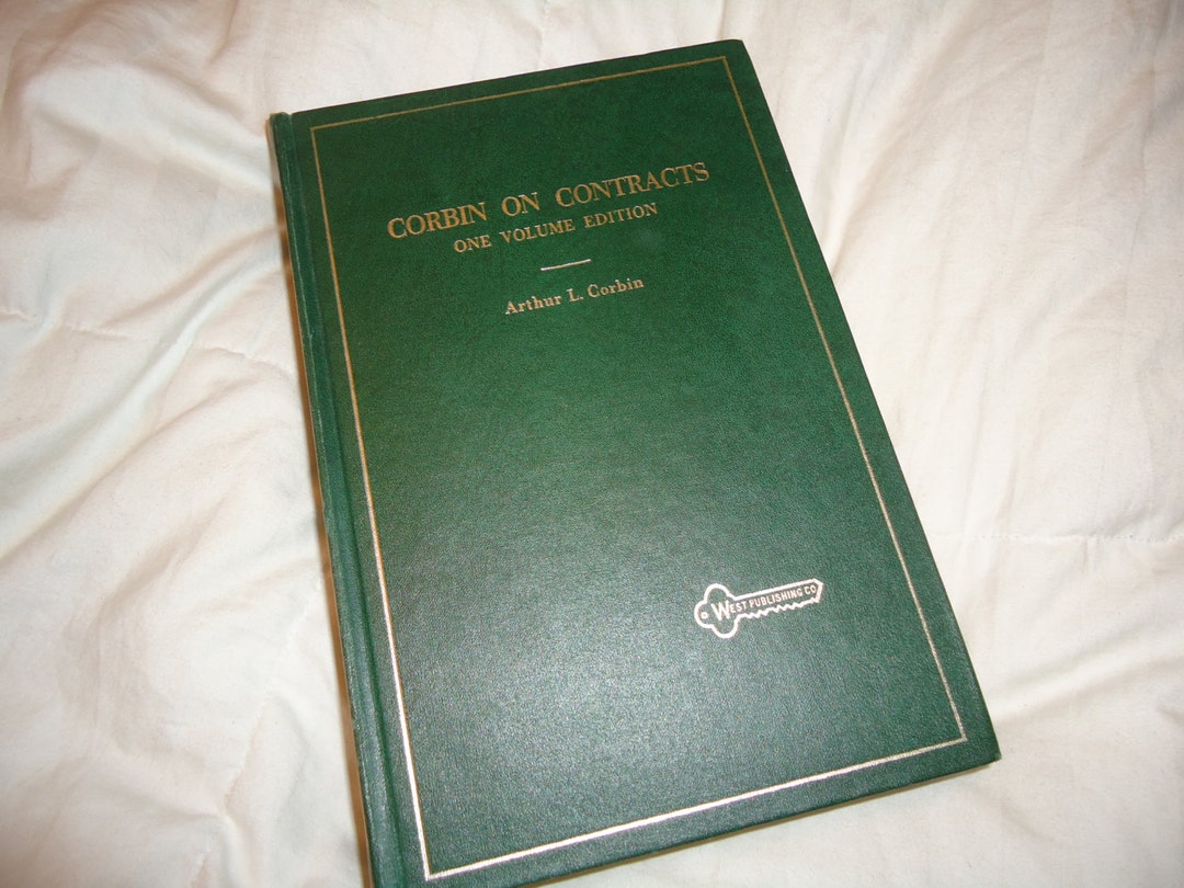 Corbin on Contracts One Volume Edition Arthur L. Corbin - Etsy