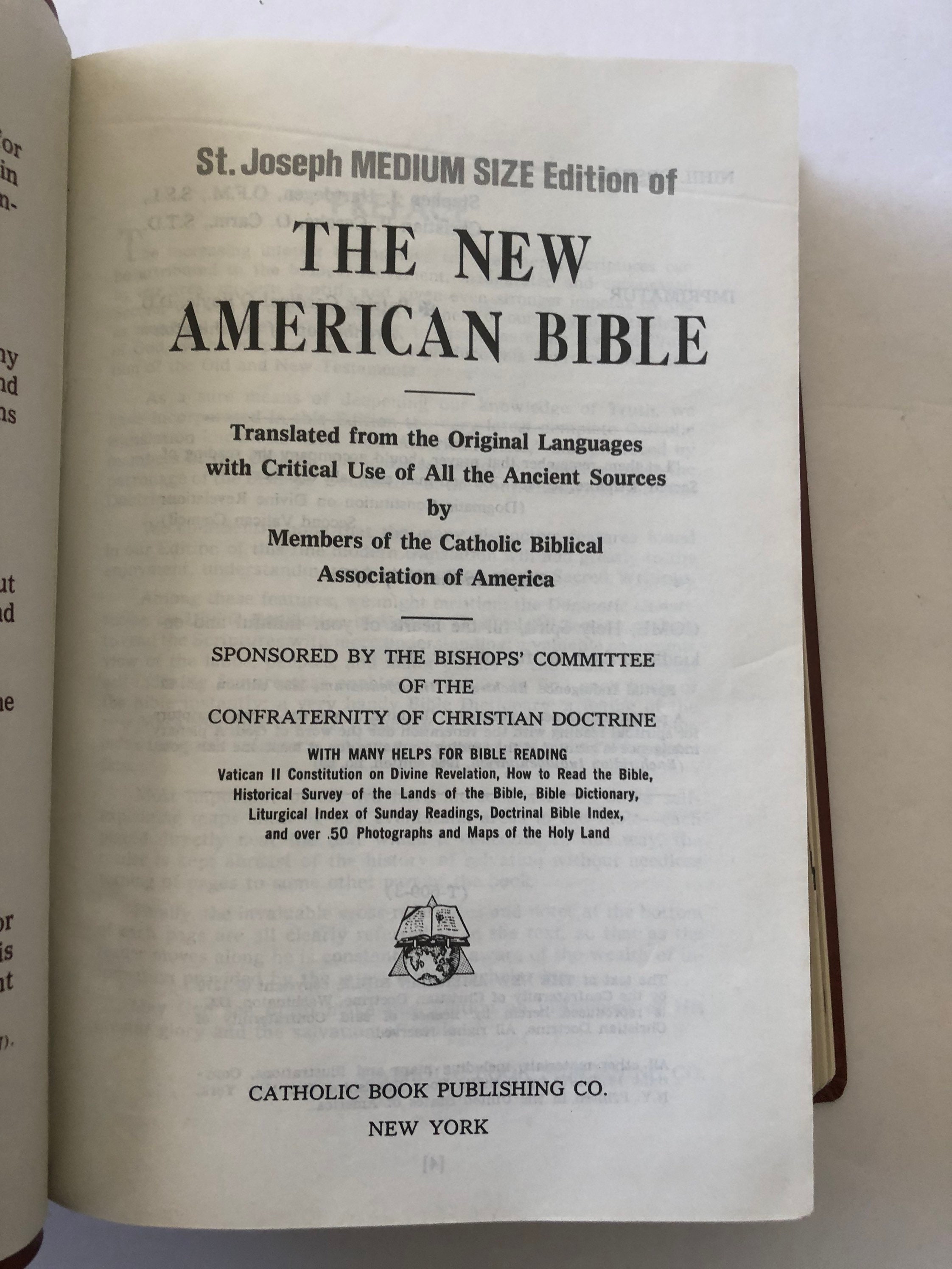 The Holy Bible New American Saint Joseph Edition Bible - Etsy