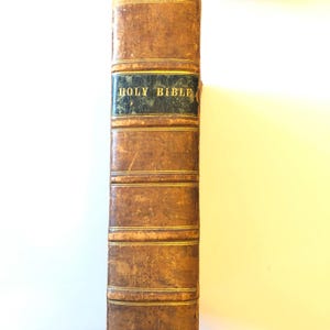 Antique Phinney Bible 1840 Leather Collectible Large Bible With the ...