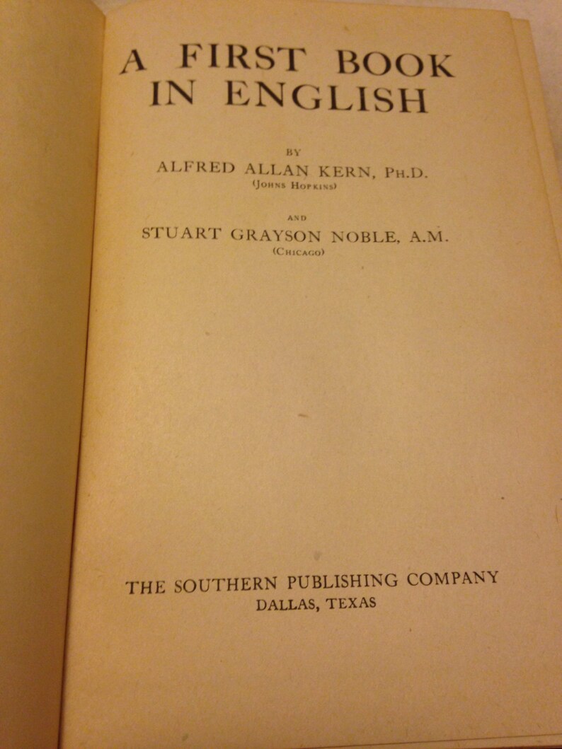 First Book in English 1916 Learning to Write Kern and Noble - Etsy UK
