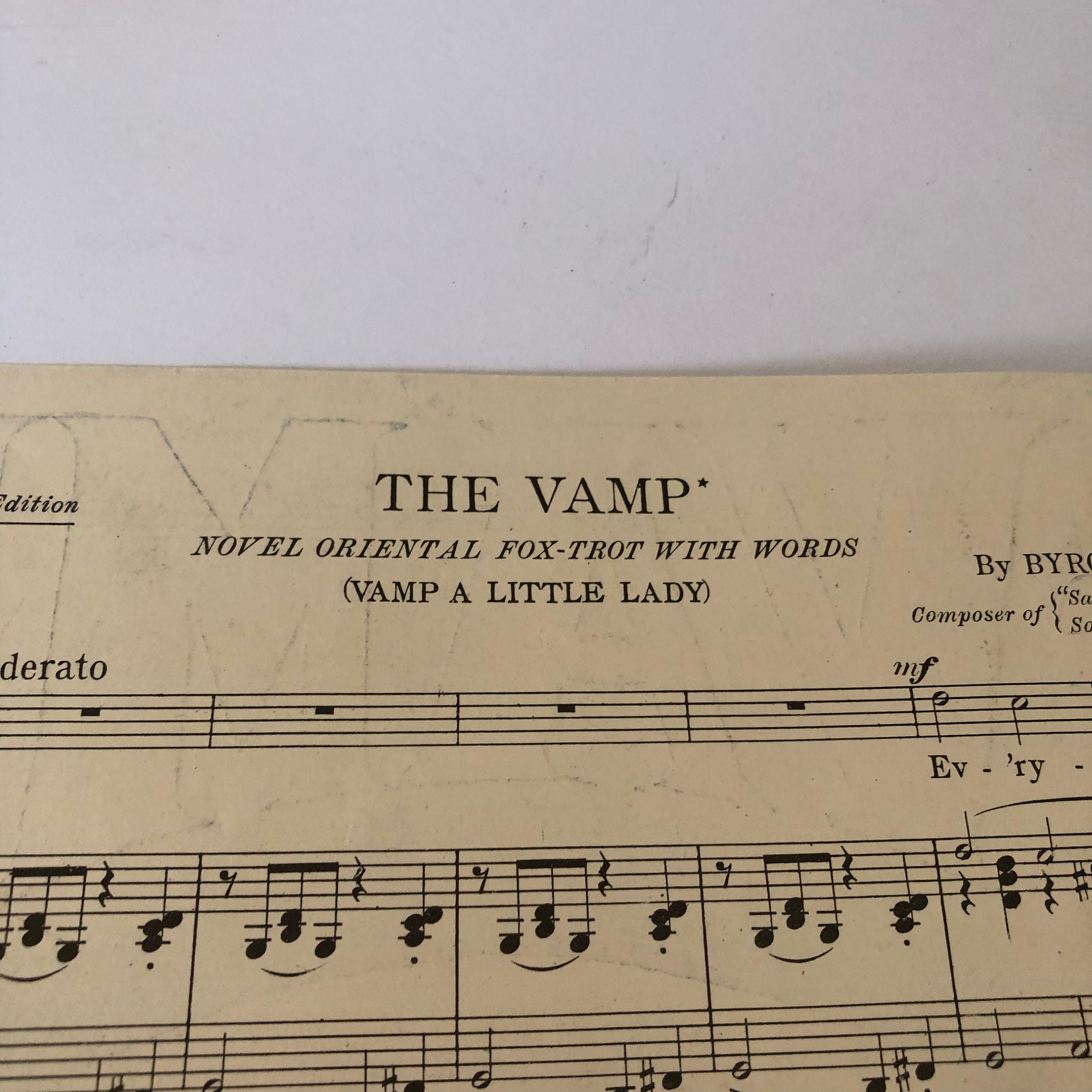 Sheet Music the Vamp Wall Art Art Deco Great Gatsbys Flapper - Etsy