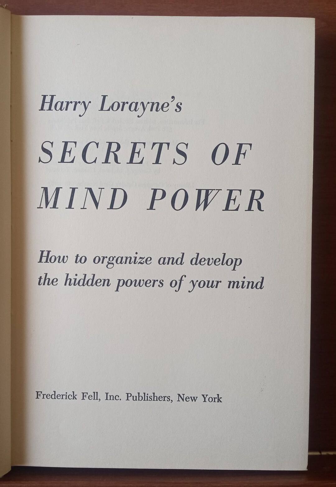 Secrets of Mind Power by Harry Lorayne First Edition Rare Photographic ...