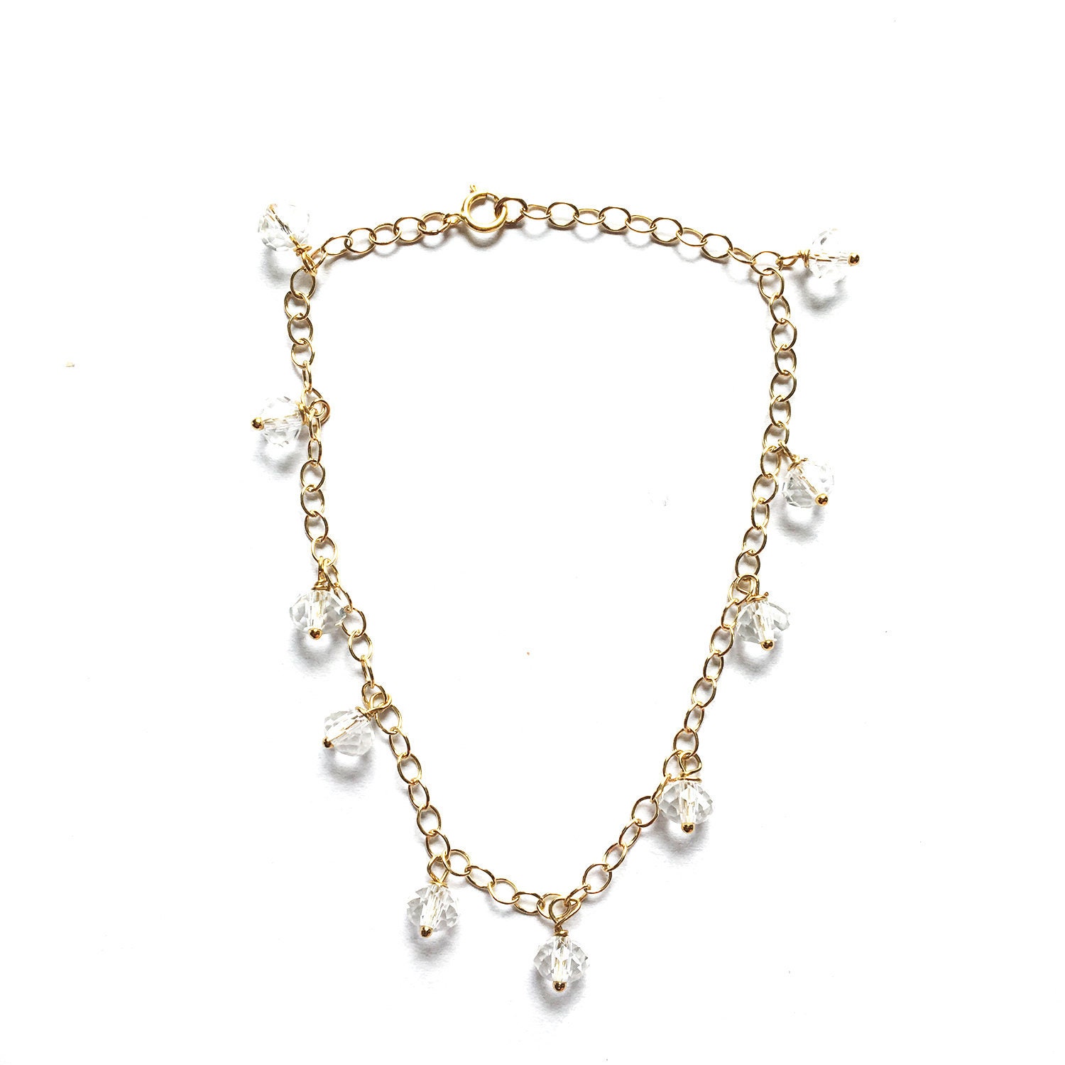 Gold Chain and Gemstone Anklet Summer Jewelry Gold Anklet - Etsy