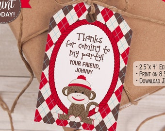 Sock Monkey Tags - Etsy