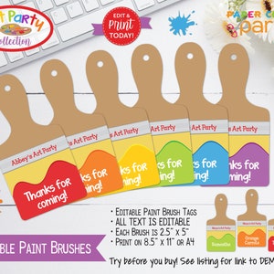 Art Party Printable Gift Tags Name Tags Food Tags in Red | Etsy