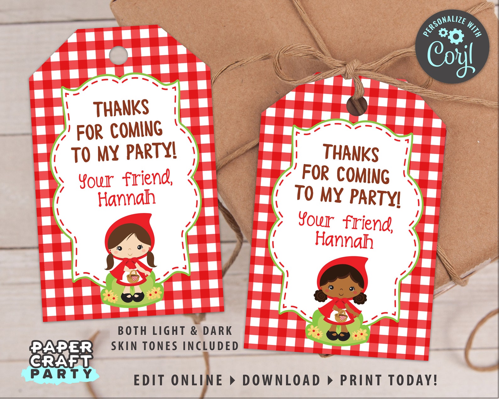 Little Red Riding Hood Gift Tags, Edit Online, Download + Print Today ...