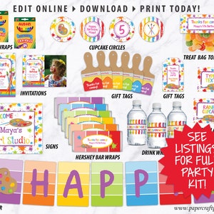 Art Paint Printable Birthday Banner, Edit Online + Download Today With ...