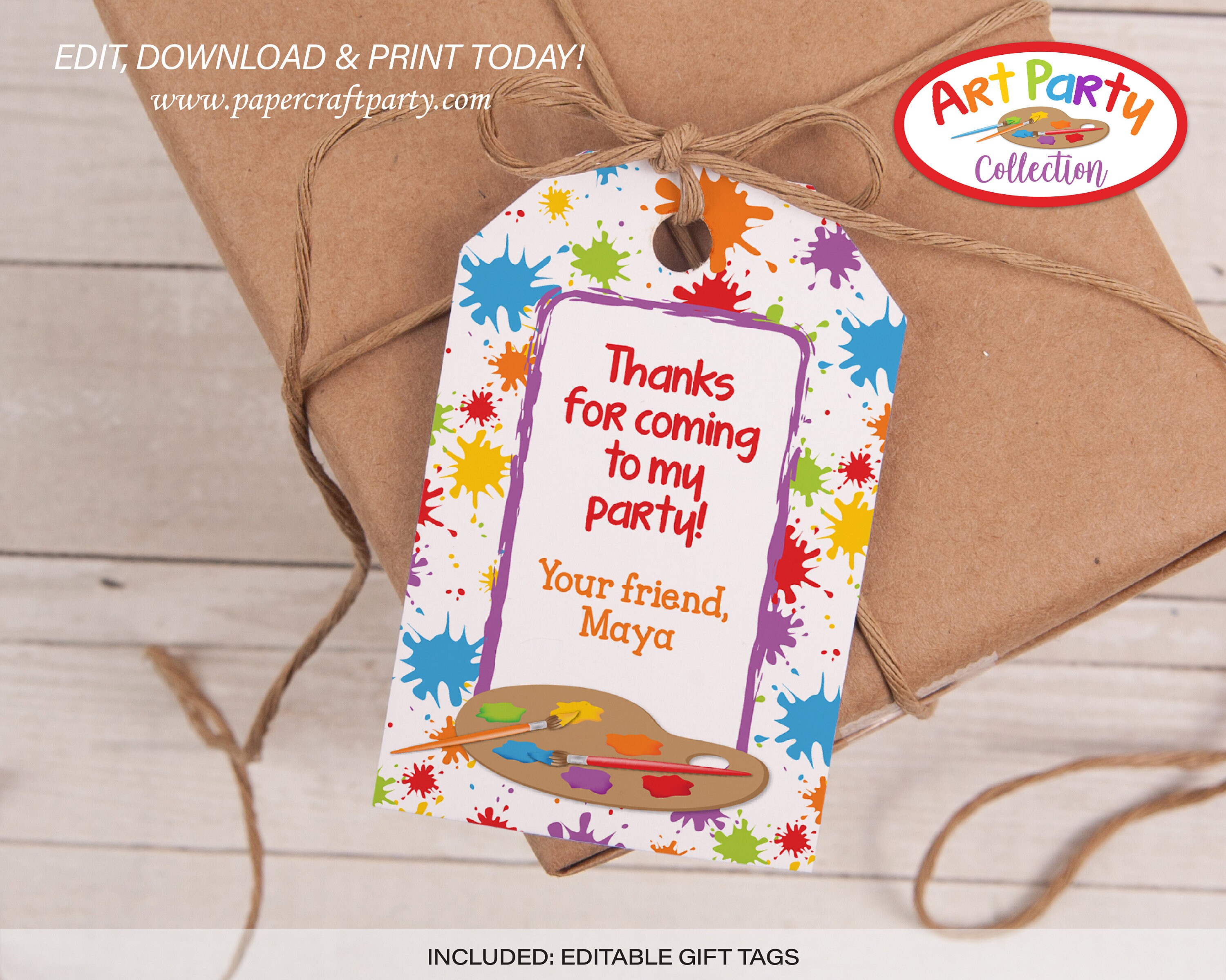 Art Paint Party Printable Party Kit Includes Invites and Decorations ...
