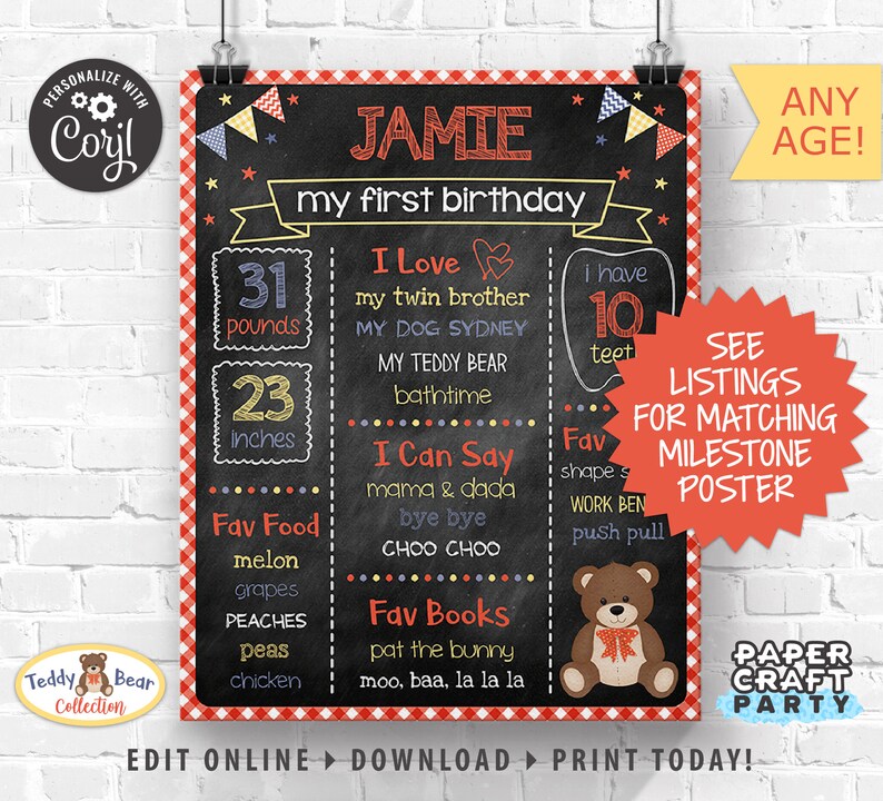 Teddy Bear Picnic Food Tents Printable Buffet Labels Edit - Etsy