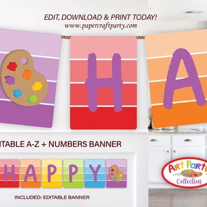 Art Paint Printable Birthday Banner, Edit Online + Download Today With ...
