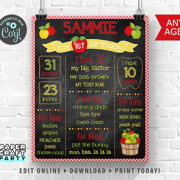 Apple Chalkboard - Etsy