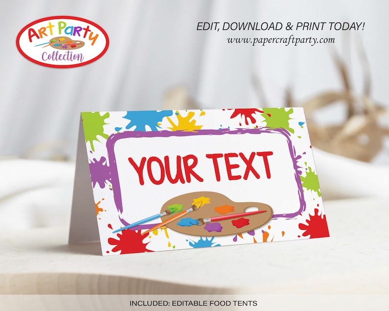 Art Paint Party Printable Party Kit Includes Invites and Decorations ...