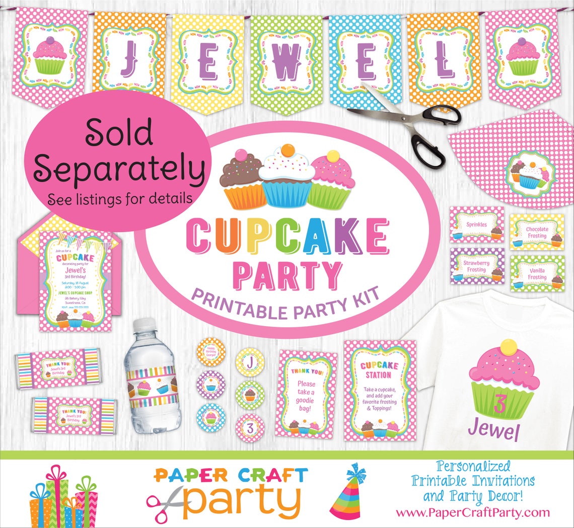 Cupcake Invitation Printable Cupcake Invite Baking Party | Etsy