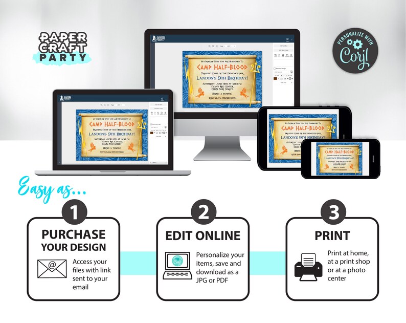Printable Demigod Invite & Decorations, Demigod Party Kit, Demigod ...