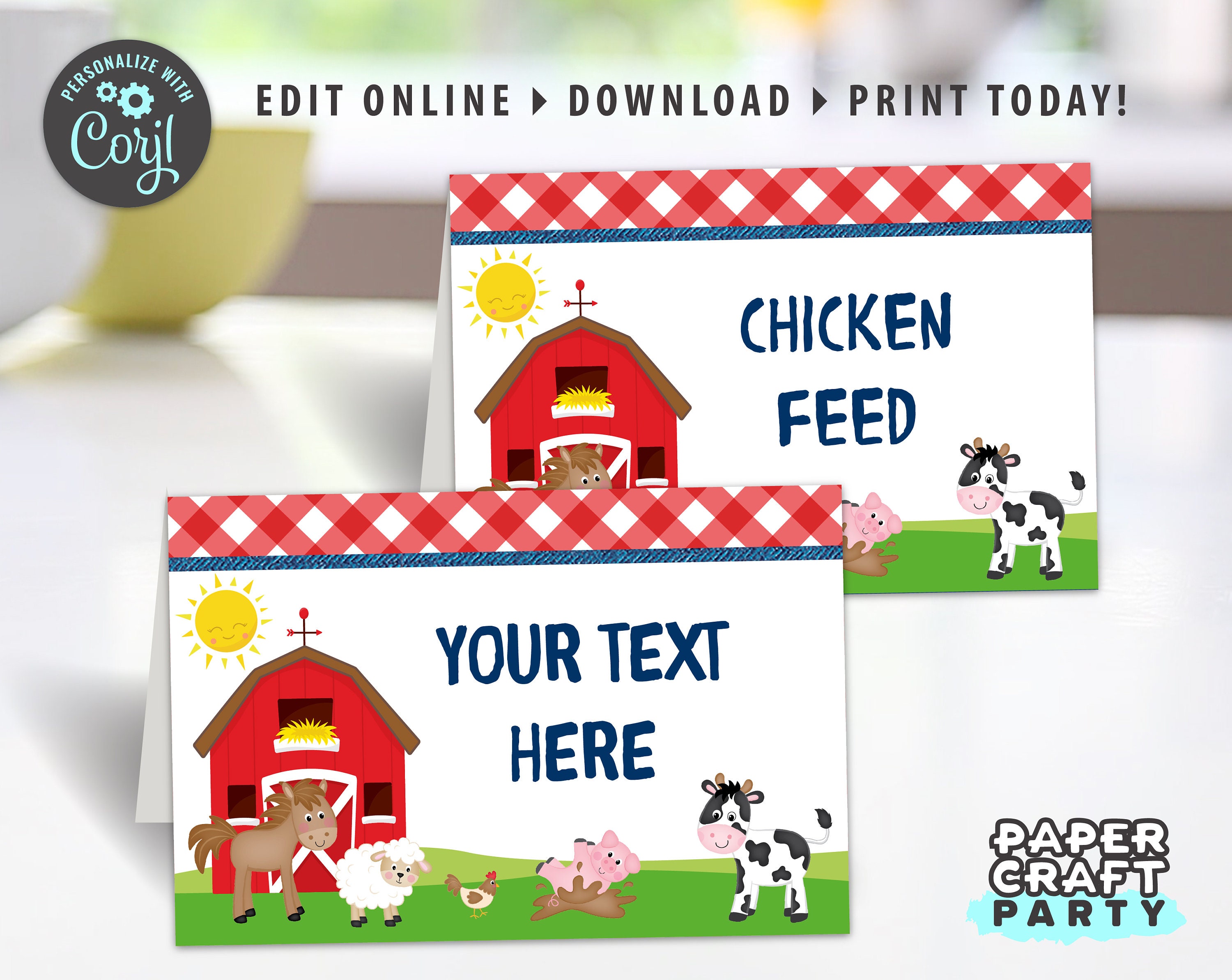 Printable Party Food Name Cards