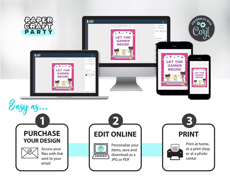 Gymnastics Party Printable Welcome Sign & Party Signs 8x10 - Etsy