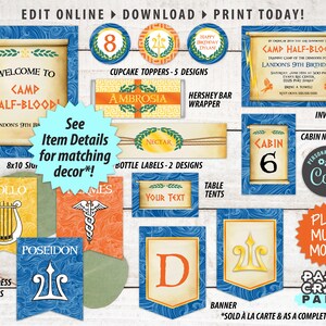 Demigod Printable Gift Tags, Personalized Hanging Gift Tags, Edit ...