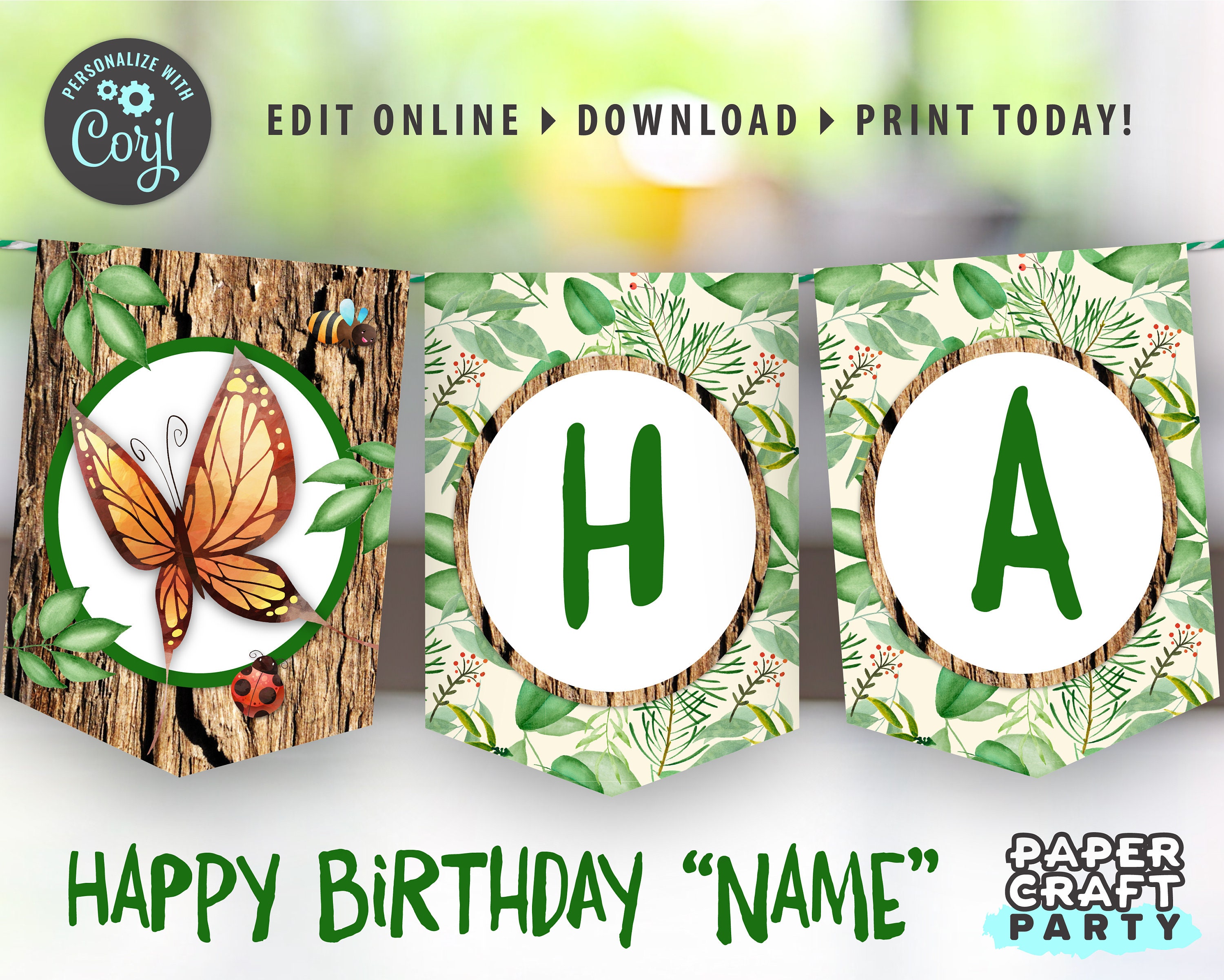 Nature Party Printable Birthday Banner, Bug Scavenger Party Banner ...