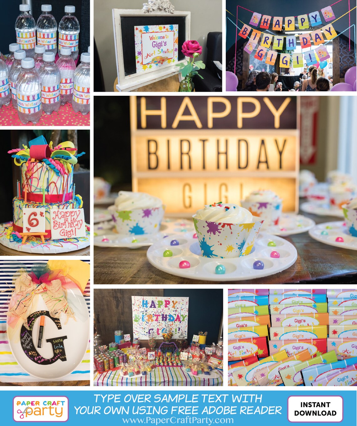 Art Party Printable Gift Tags Name Tags Food Tags in Red | Etsy