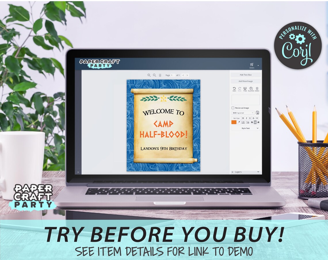 Demigod Party Printable Welcome Sign & Party Signs Edit | Etsy