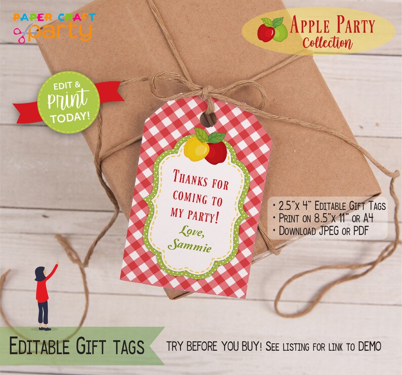 Apple Printable Party Kit Includes Invites and Decorations in - Etsy