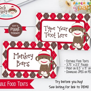 Sock Monkey Printable Birthday Banner, Edit Online + Download Today ...
