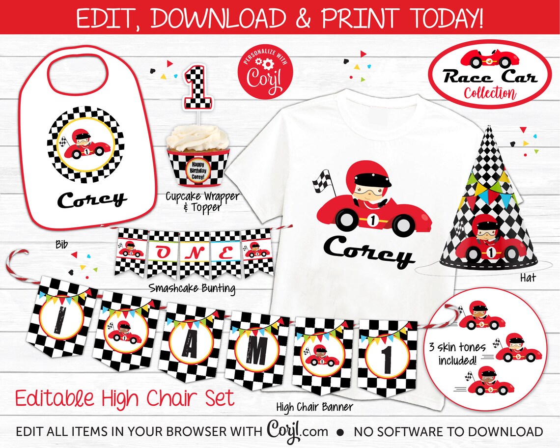 Race Car Printable Drink Label Edit Online Download Today | Etsy