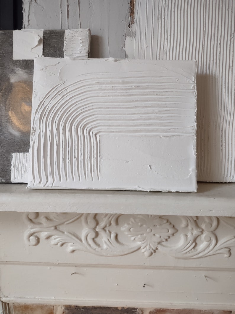 Textured Art / Minimalist Decor / White Home Decor / Wall Hanging ...