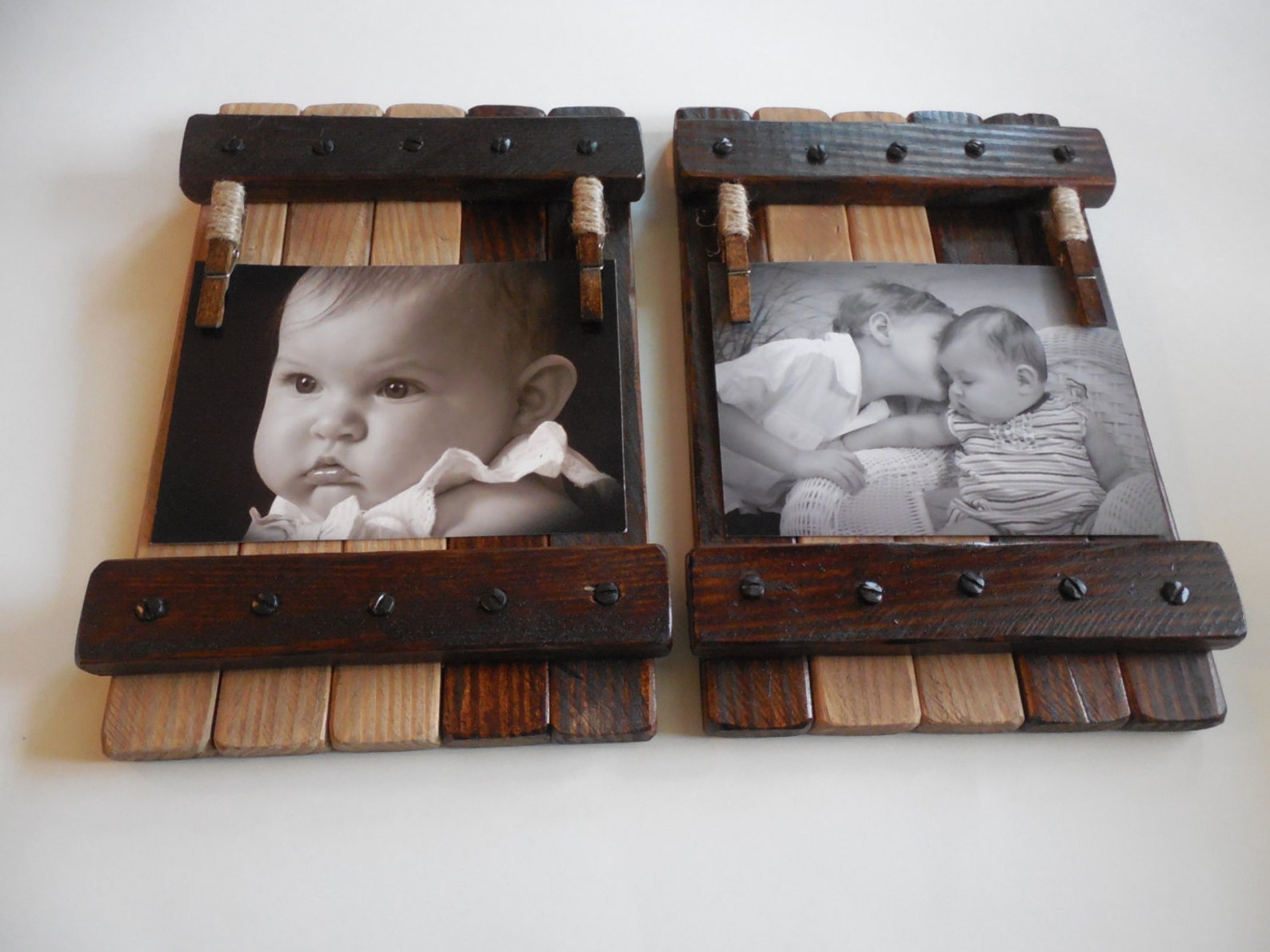 Picture Holder/frame Set of Two Rustic/shabby Chic Wall Hanging - Etsy