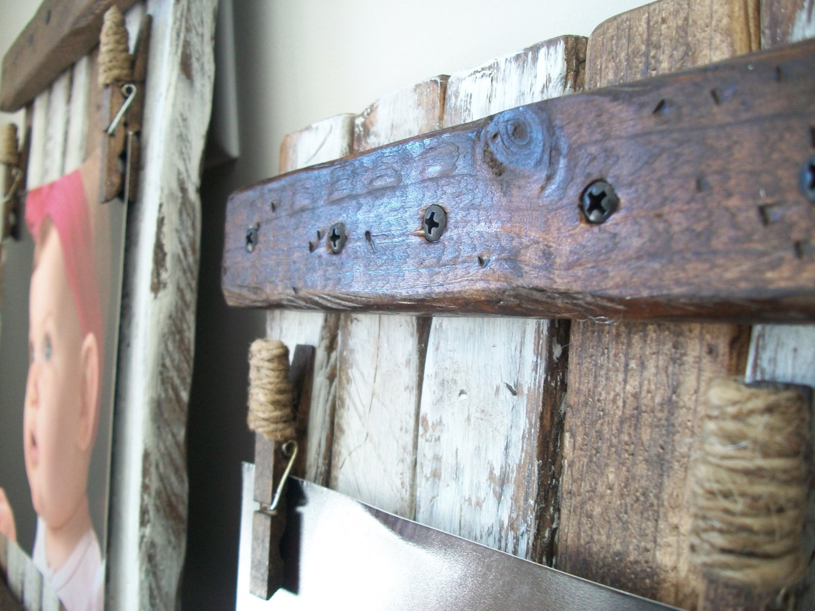 Picture Holder/frame Set of Two Rustic/shabby Chic Wall - Etsy