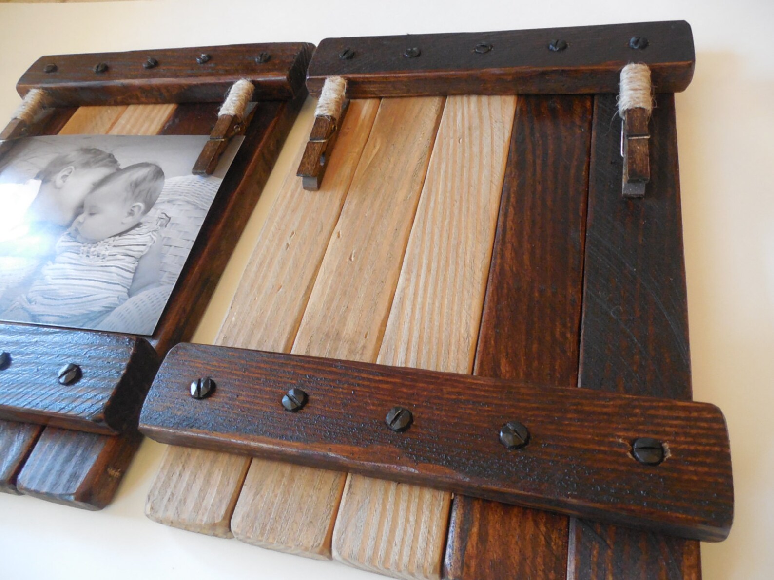 Picture Holder/frame Set of Two Rustic/shabby Chic Wall Hanging - Etsy