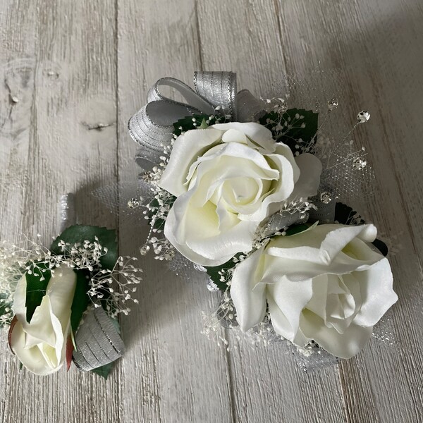 White Rose Corsage - Etsy