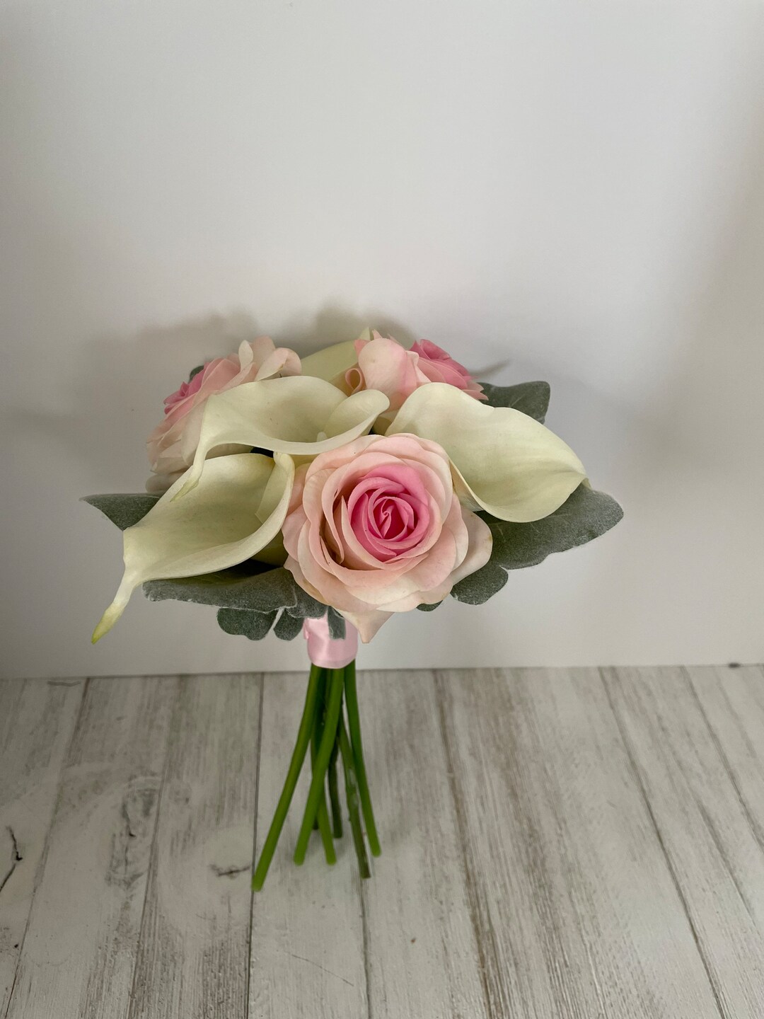 Posey Bouquet in Pink Real Touch Roses-ready TO SHIP - Etsy