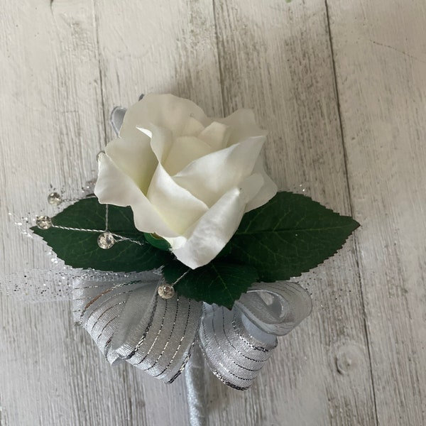 White Rose Corsage - Etsy