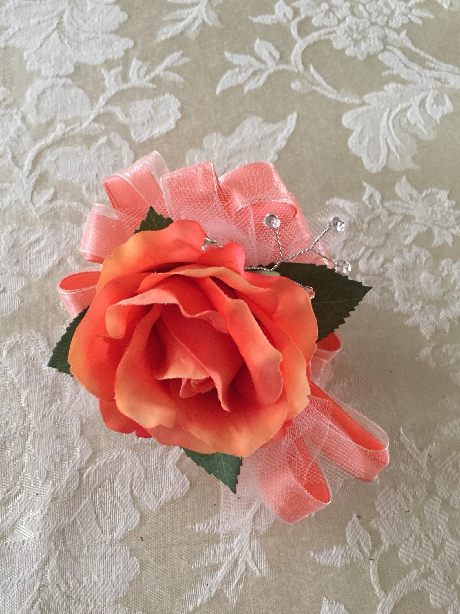 Corsage and Boutonnière in Coral Roses - Etsy