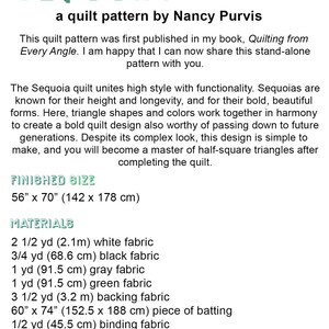 Sequoia PDF Quilt Pattern - Etsy
